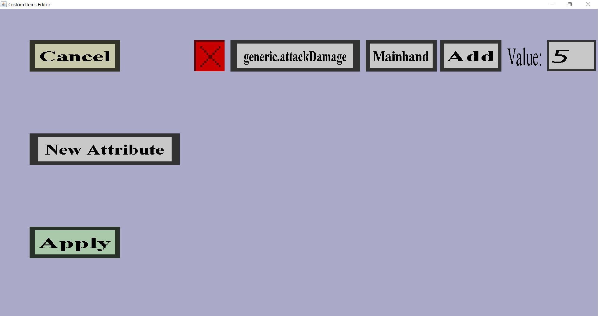 Attribute modifiers edit menu